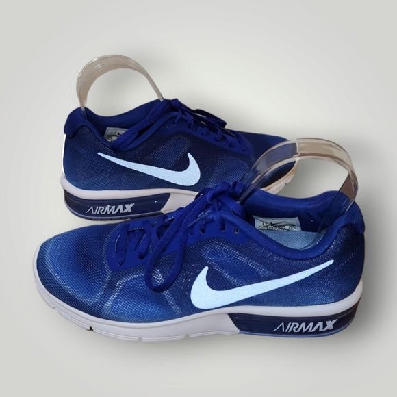 Nike | Shoes | Womensair Max Sequentblue Round Toe Low Top Lace Up ...